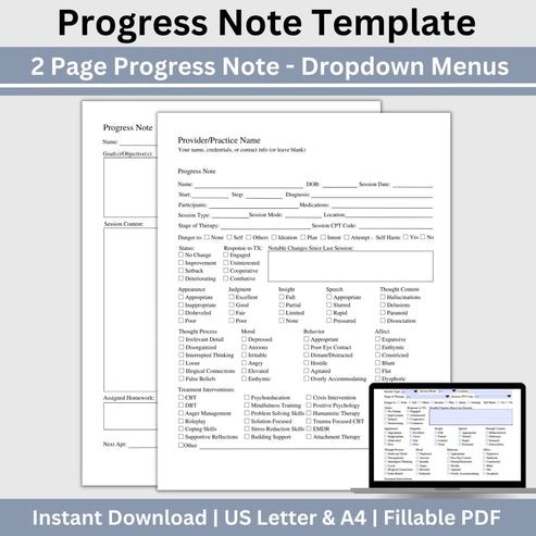 Progress Note Template for Mental Health Counselors: Streamline Therap – CCDigitalStudios
