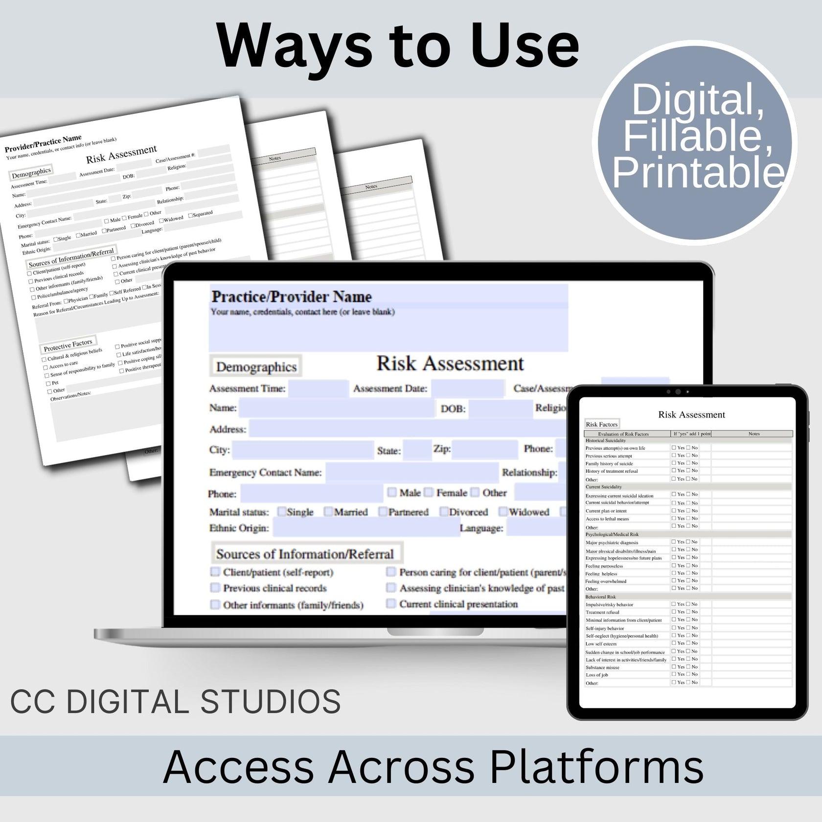 Suicide Risk Assessment Tool for Counselors and Suicide Inquiry Questi ...