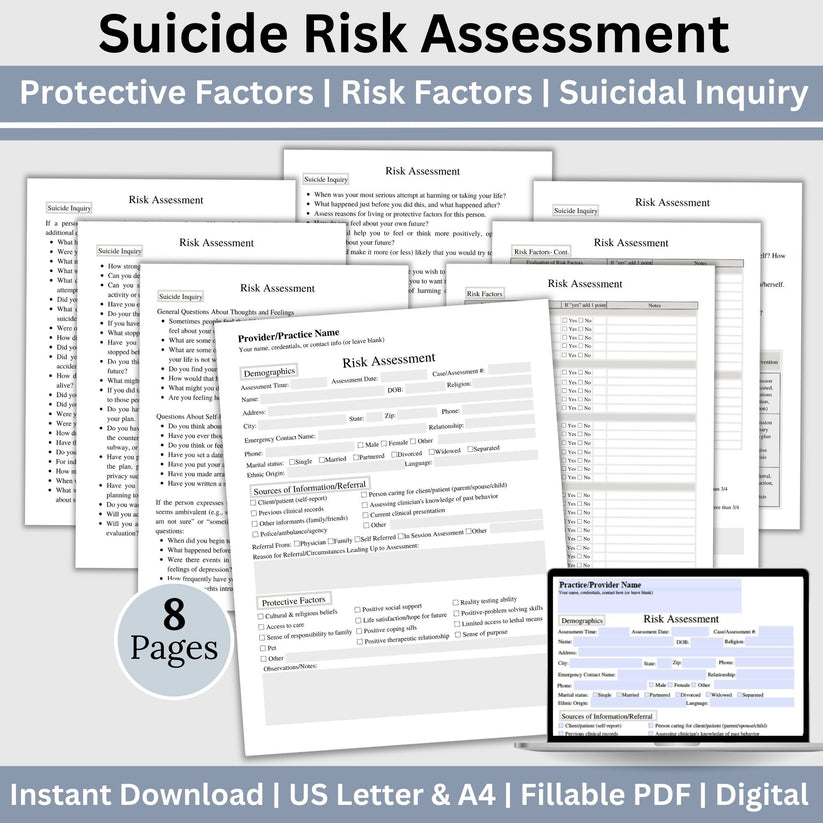 Suicide Risk Assessment Tool for Counselors and Suicide Inquiry Questi ...