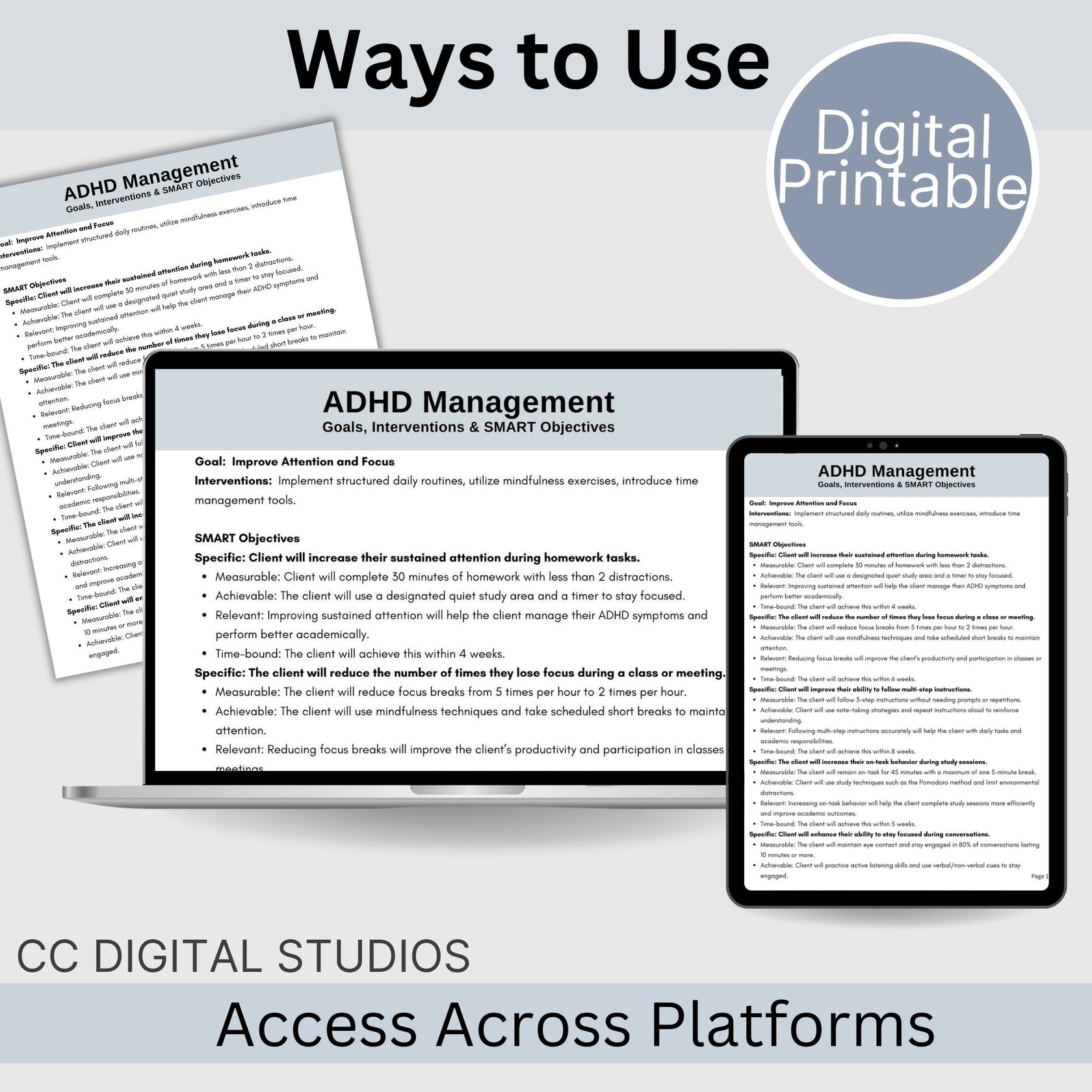 SMART Goals for Objectives for ADHD Treatment Planning – CCDigitalStudios