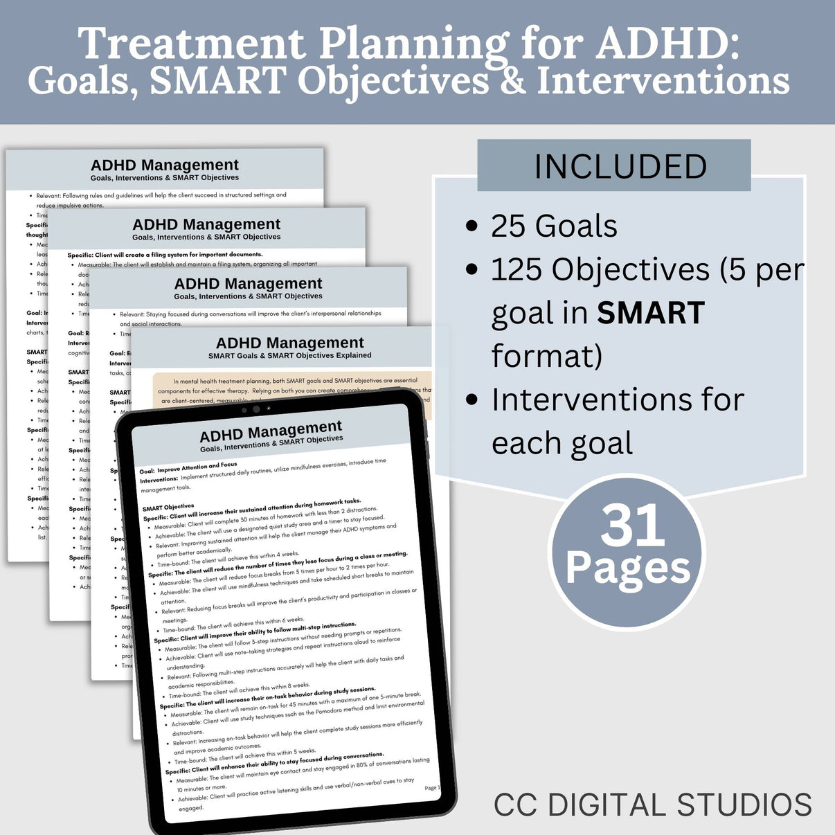 SMART Goals for Objectives for ADHD Treatment Planning – CCDigitalStudios