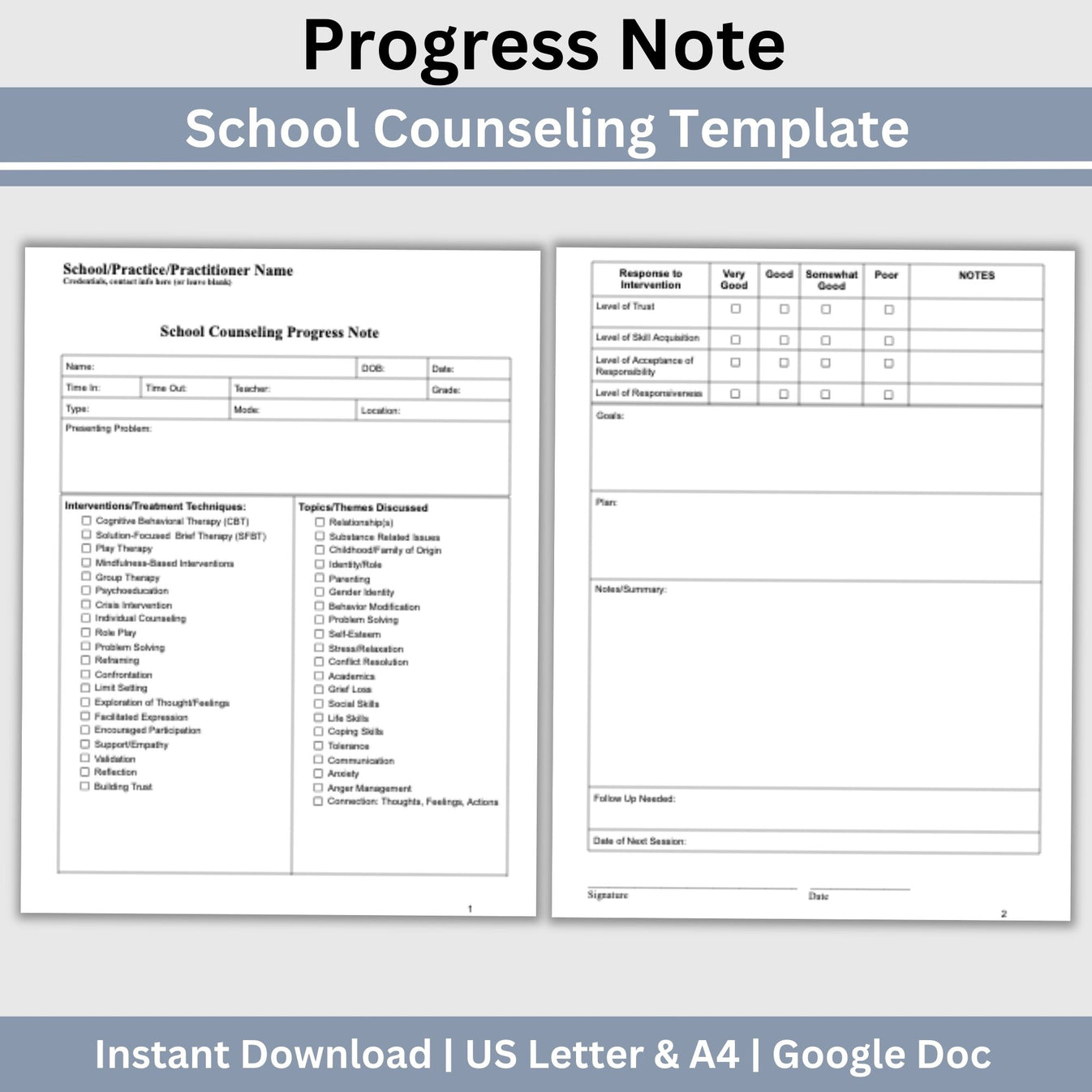 Progress Note for School Counselors: Streamline Student Evaluations ...