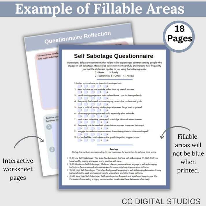 Self-Sabotage Worksheets: Overcome Self-Defeating Behaviors ...