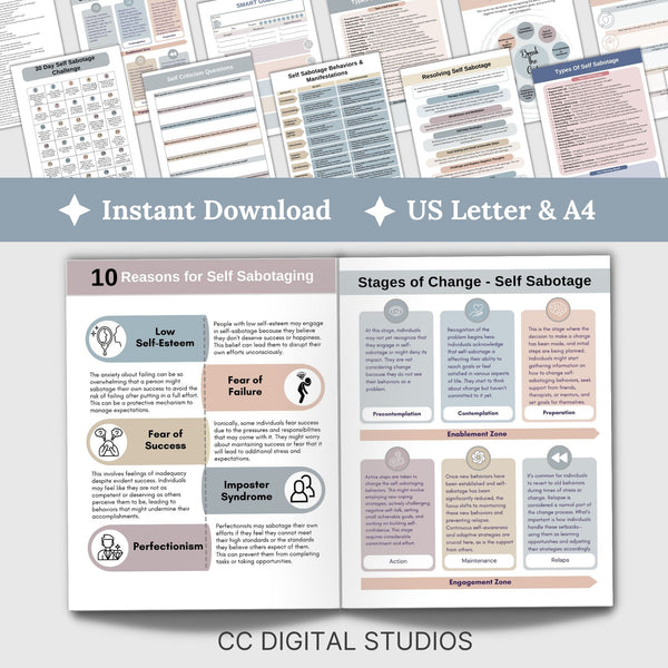 Self-Sabotage Worksheets: Overcome Self-Defeating Behaviors ...