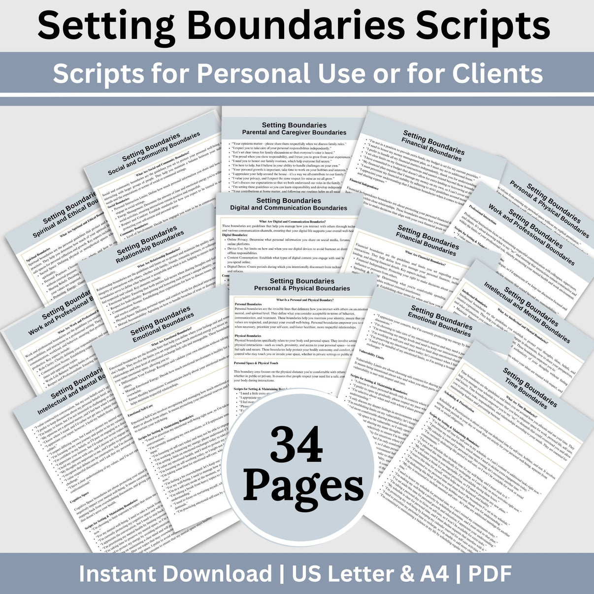 Setting Boundaries, Cheat Sheet for Boundary Setting, Therapy Script ...