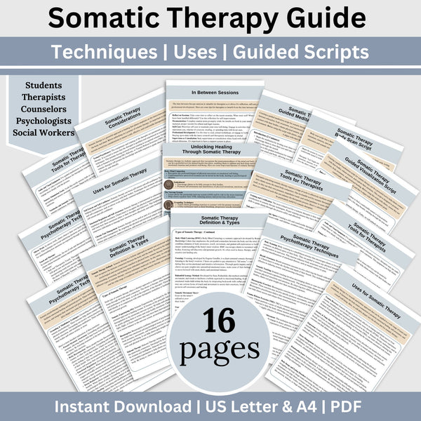 Somatic Therapy Cheat Sheet for Mental Health Therapists – CCDigitalStudios
