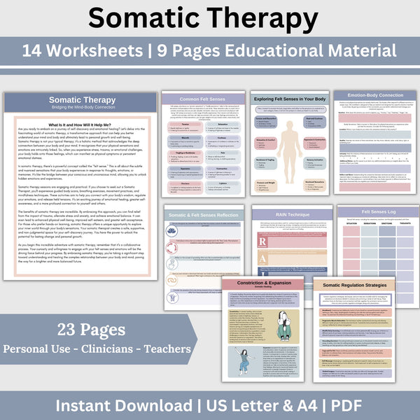 Somatic Therapy Worksheets & Educational Resources: Unlock Personal Gr ...