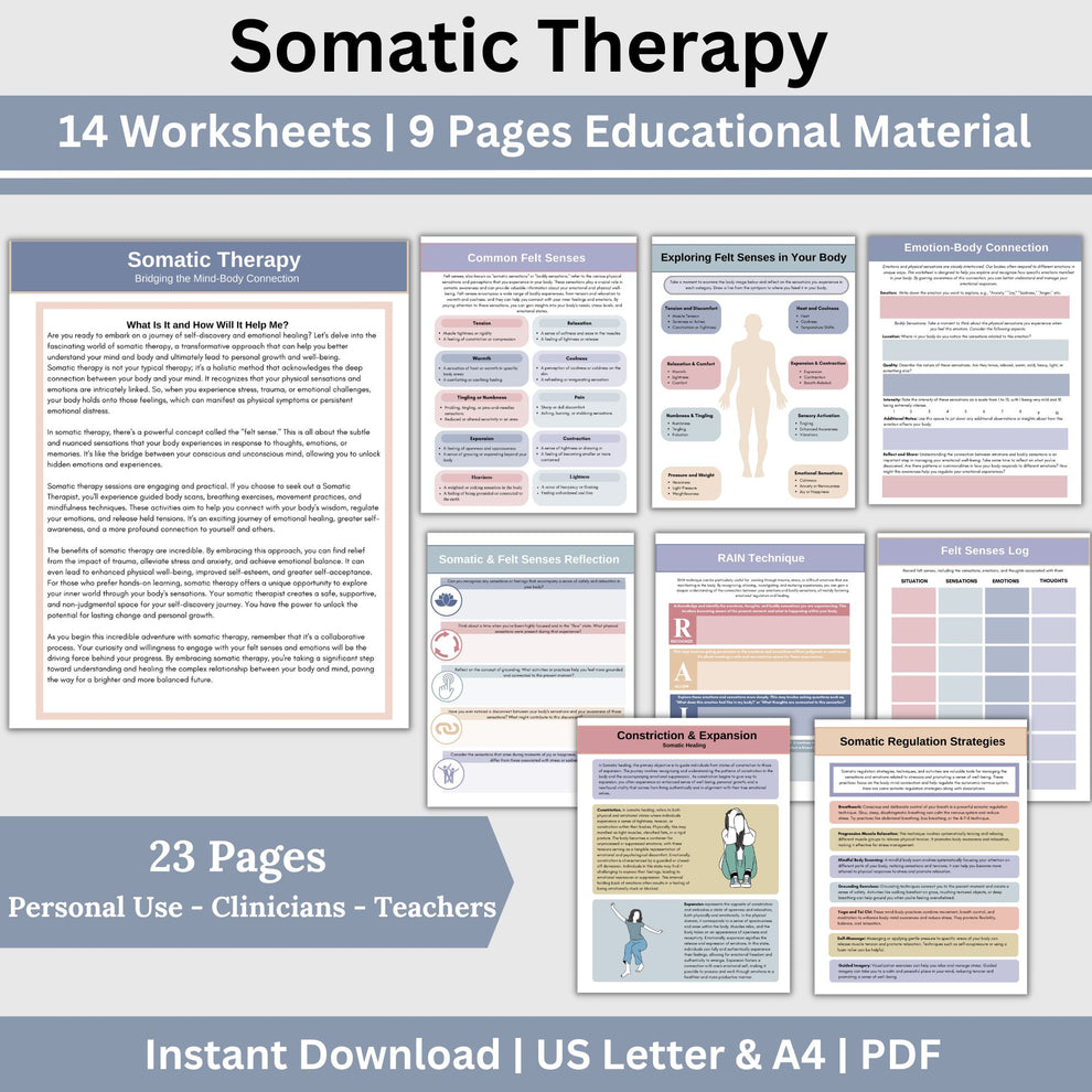 Somatic Therapy Worksheets & Educational Resources: Unlock Personal Gr ...