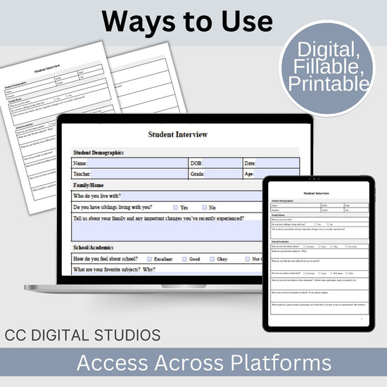 Student Interview Form: Essential Tool for School Counselors and Psych ...