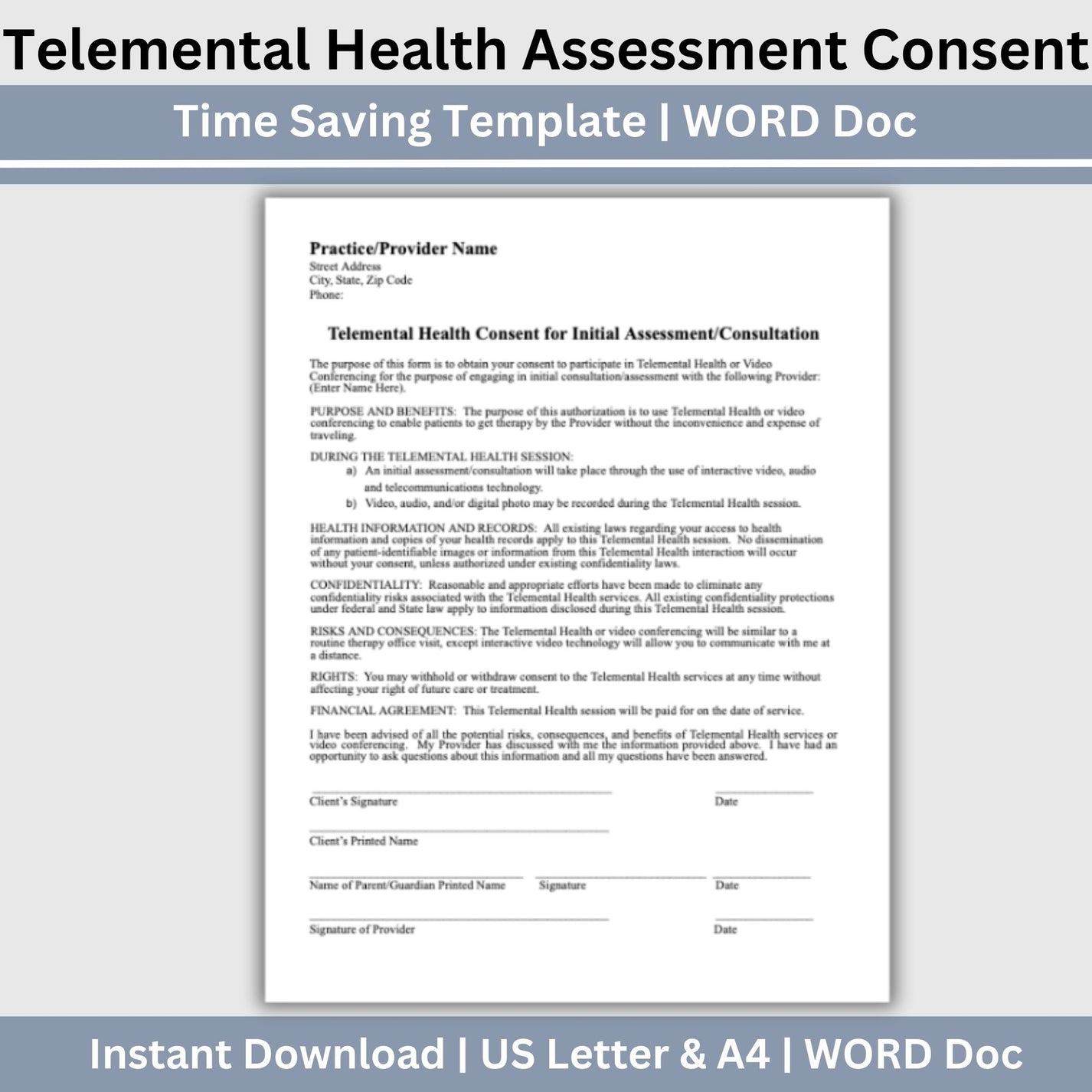 Telemental Health Consent for Initial Assessment – CCDigitalStudios
