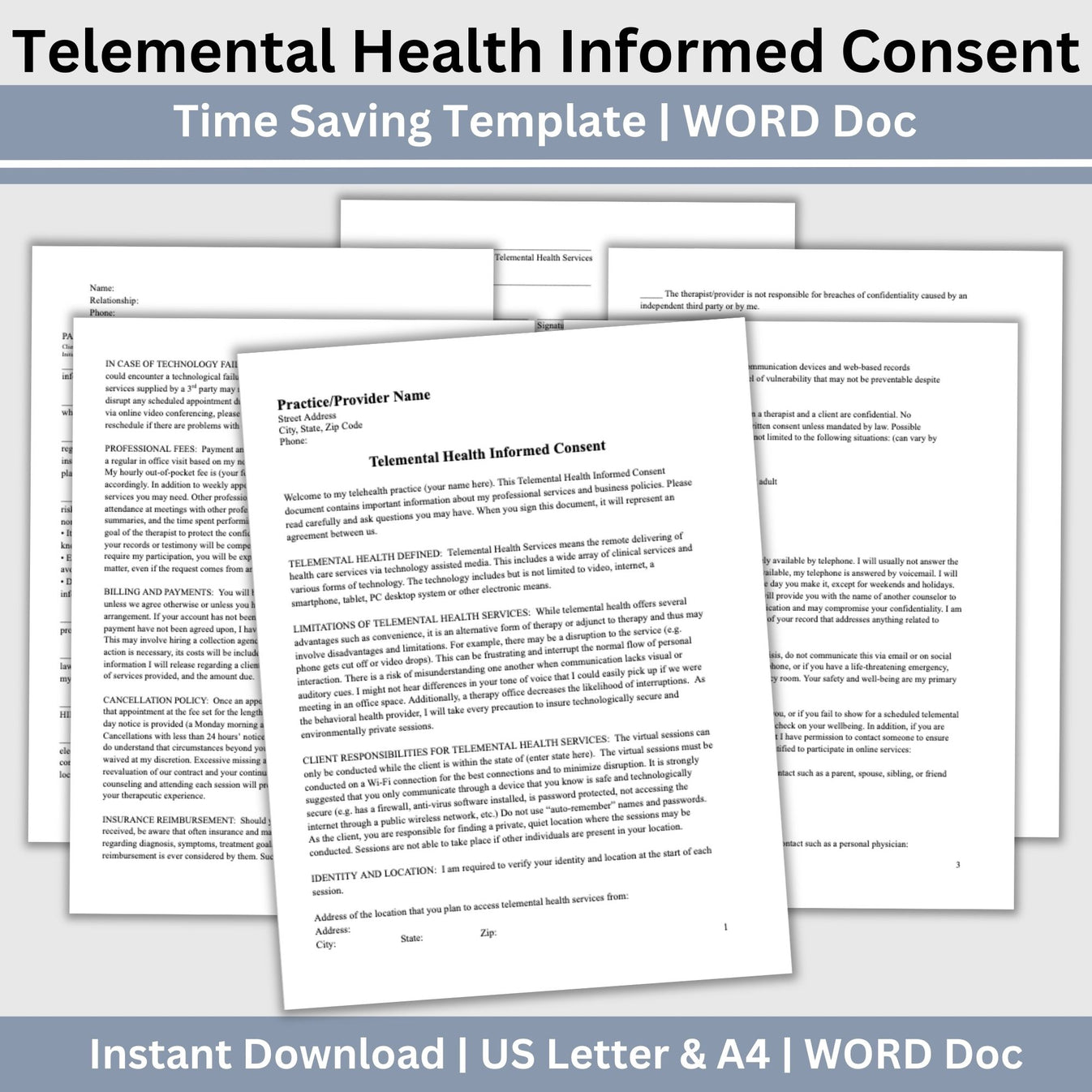 Telemental Health Informed Consent Template for Therapist Offices ...