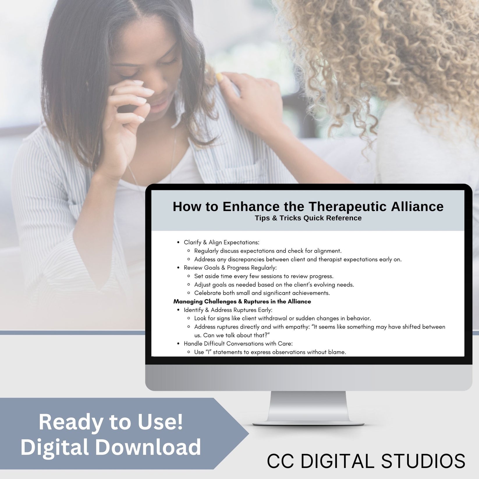 Therapeutic Alliance Guide for Building Rapport with Clients: 81 Page – CCDigitalStudios