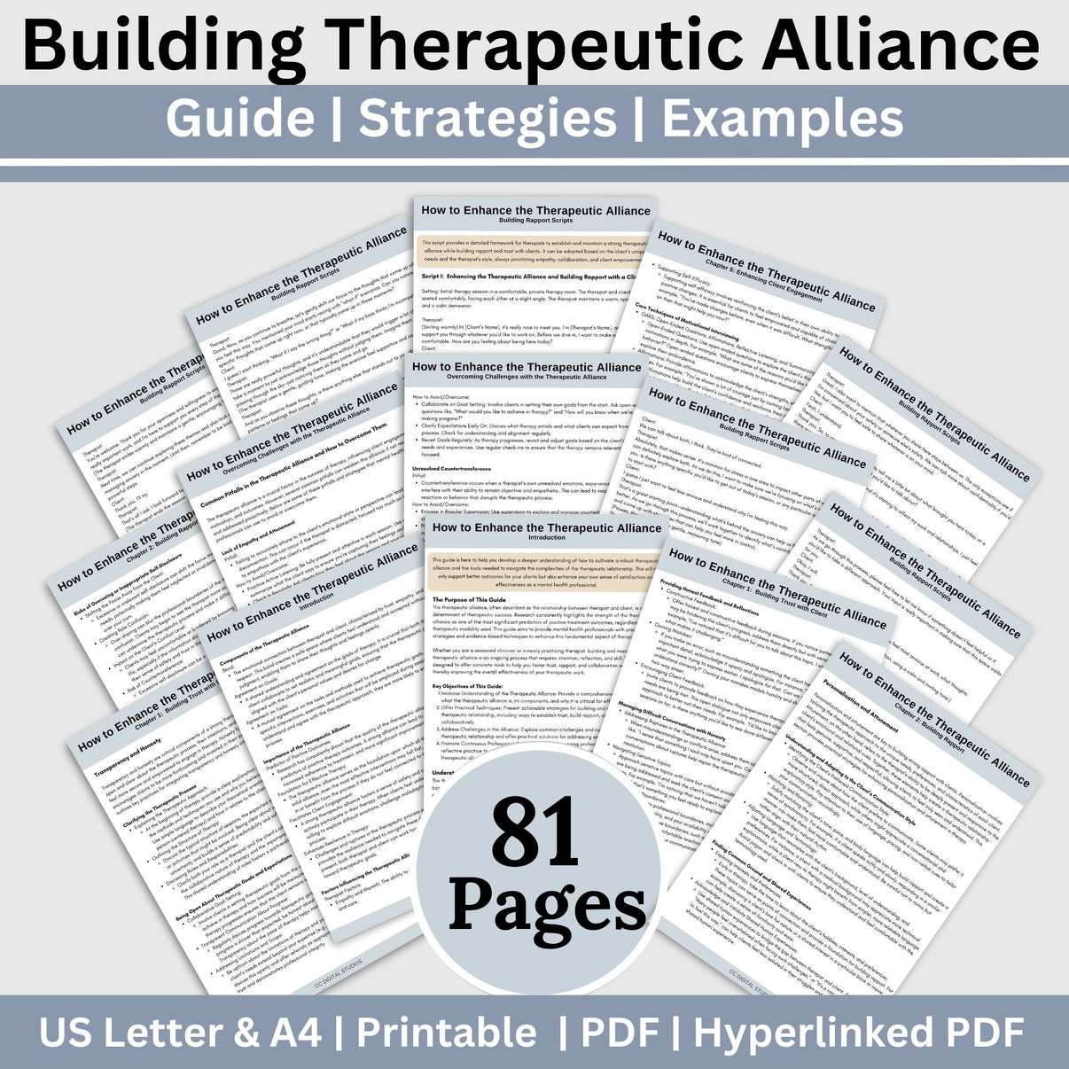 Therapeutic Alliance Guide for Building Rapport with Clients: 81 Page – CCDigitalStudios