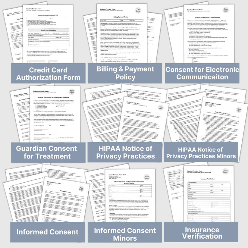 Private Practice Forms Bundle: Essential Policies, Consents, and Notic ...