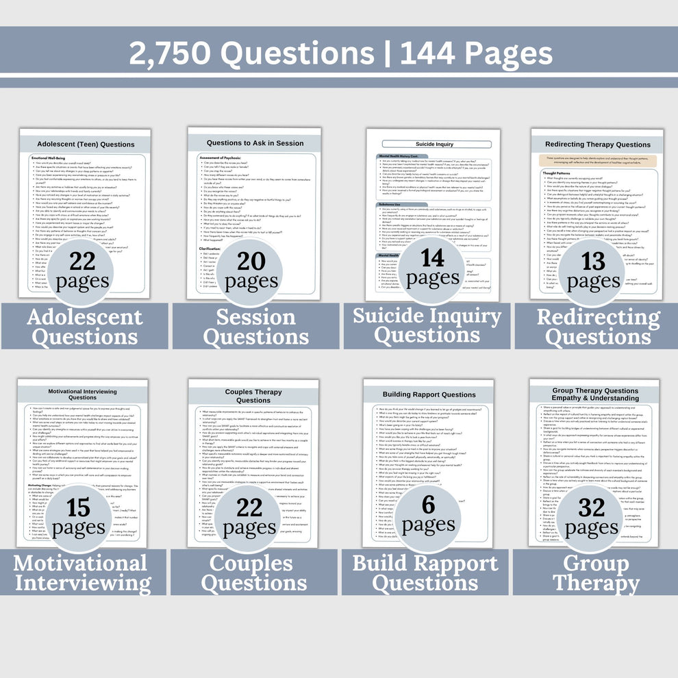 Therapy Questions Bundle: All 16,000 + Therapy Questions SAVE 40% with ...