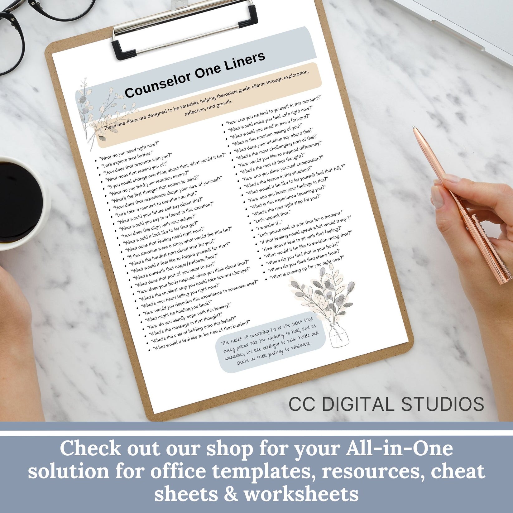 Counselor One Liners, Reflection Prompts & Metaphors: Mental Health Ch ...