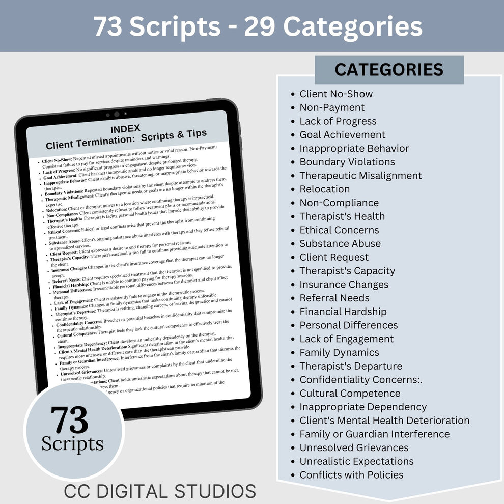 Therapy Scripts for Client Termination: 73 Scripts & 50 Tips ...