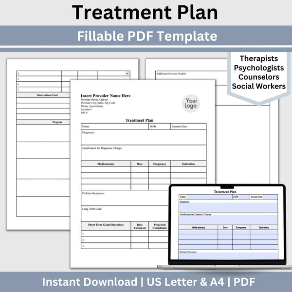 Treatment Plan Template: Streamline Your Therapy Documentation ...