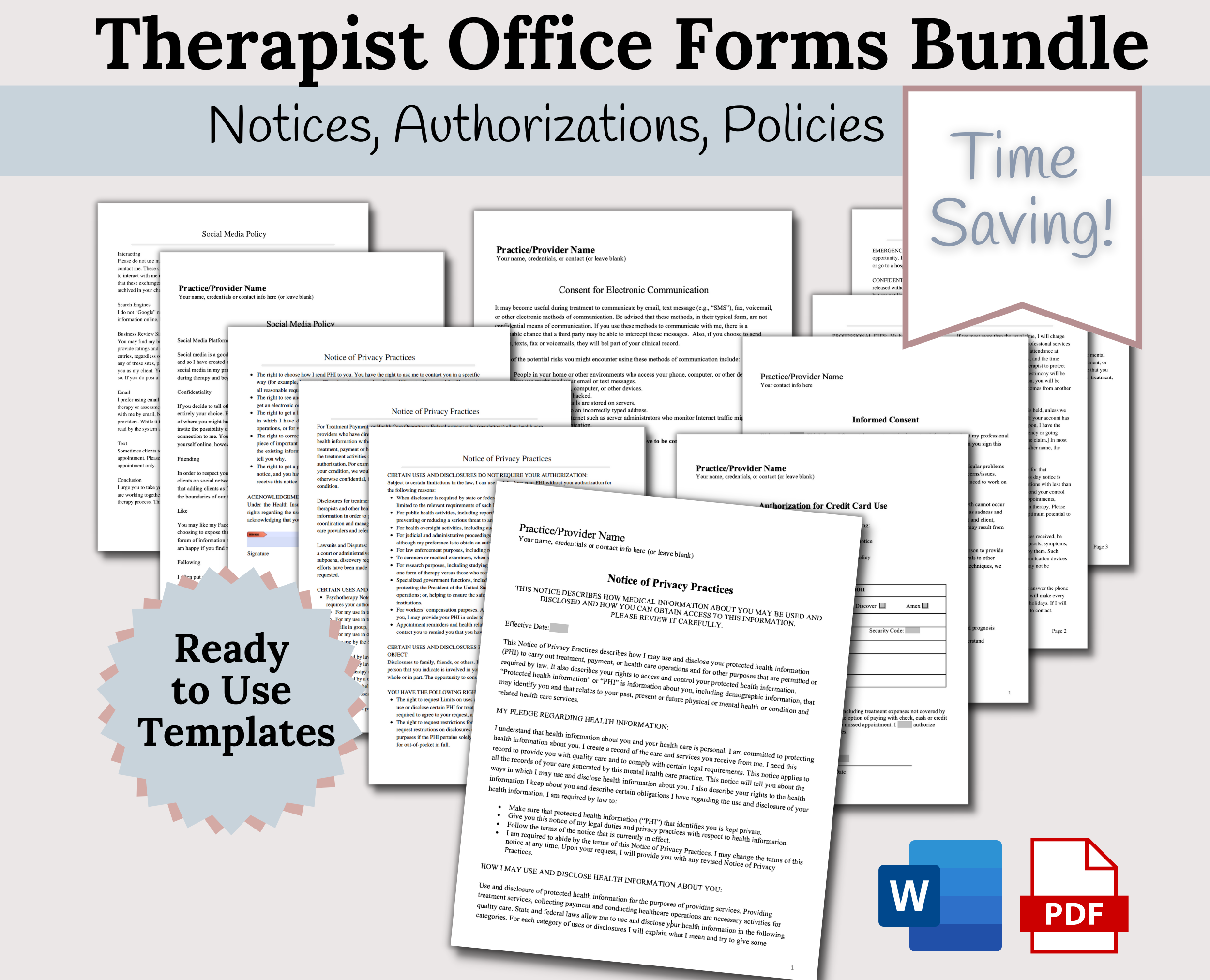 Therapy Private Practice Policies Bundle: Save Time and Stay Organized – CCDigitalStudios