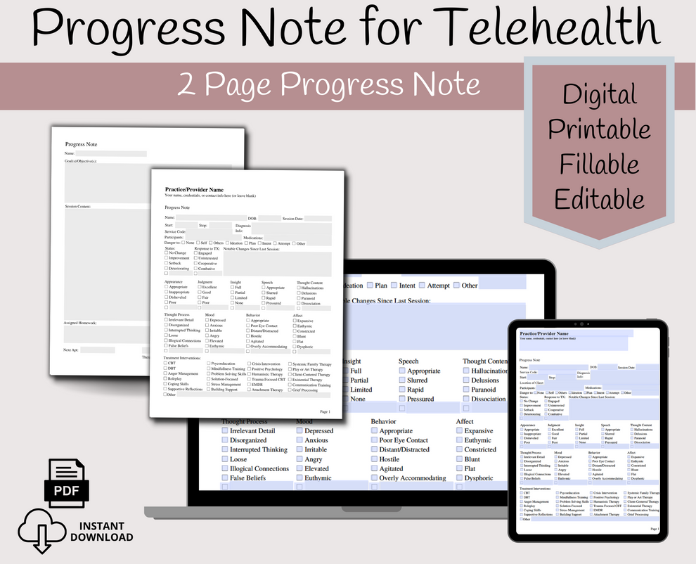 Telehealth Progress Note – CCDigitalStudios