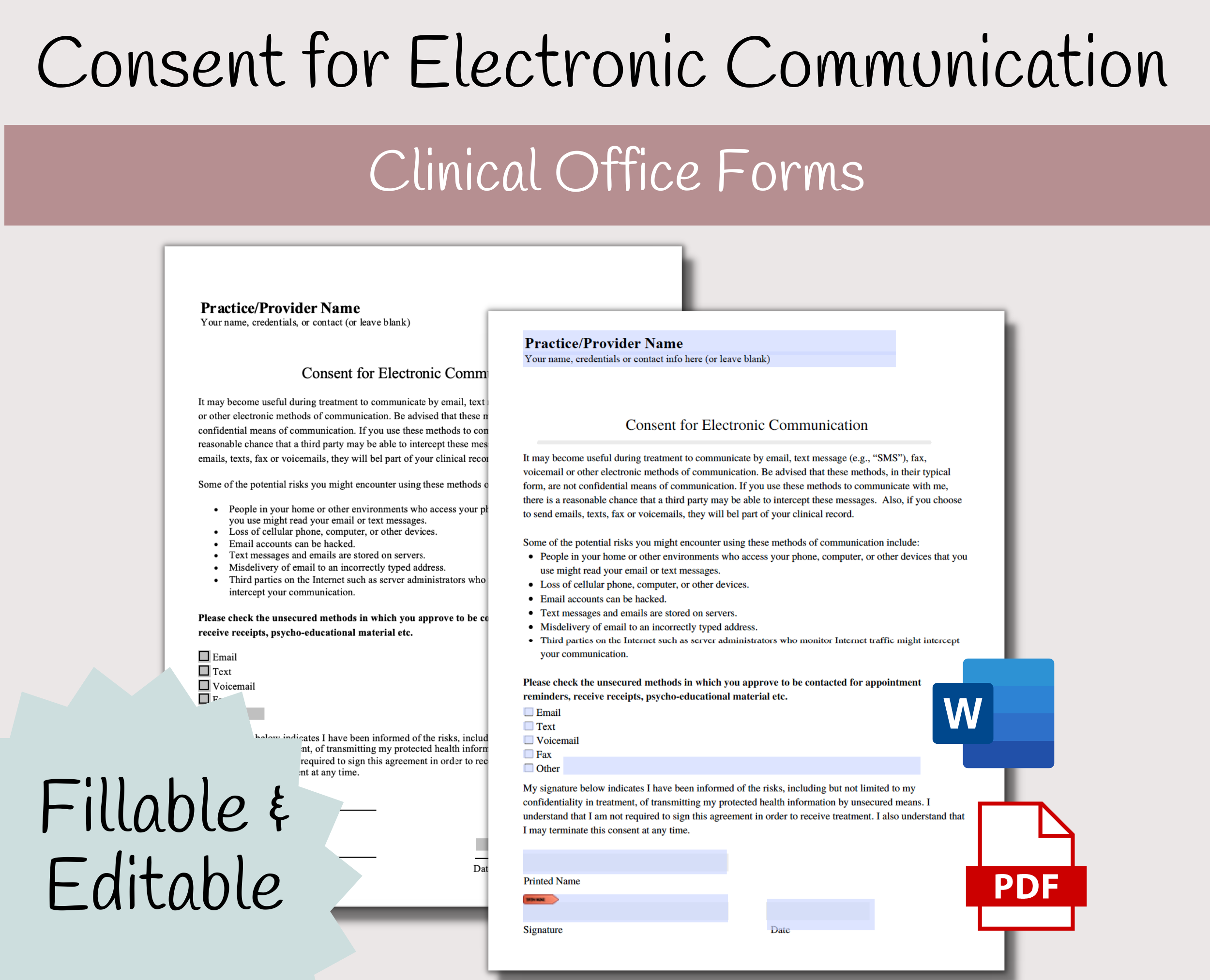 Consent for Electronic Communication Form: Streamline Your Private Pra ...