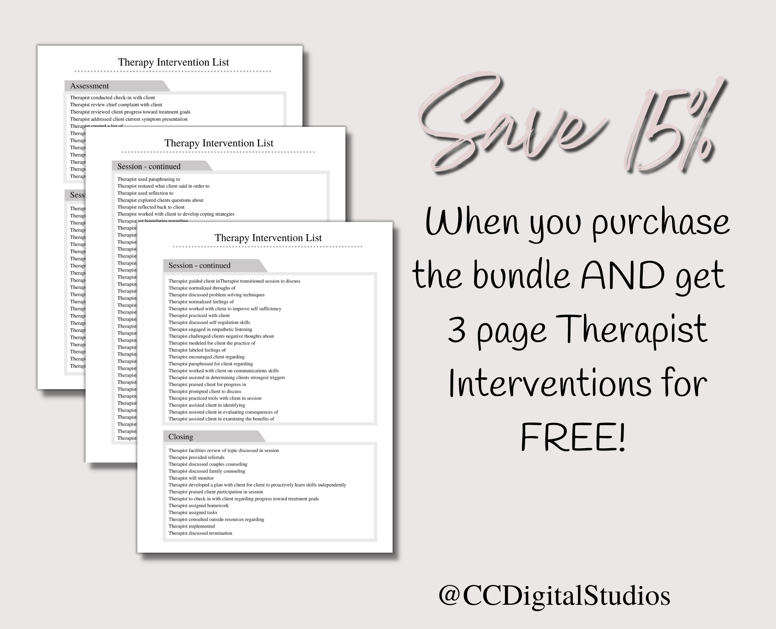 Best Seller Therapy Documentation Bundle – CCDigitalStudios