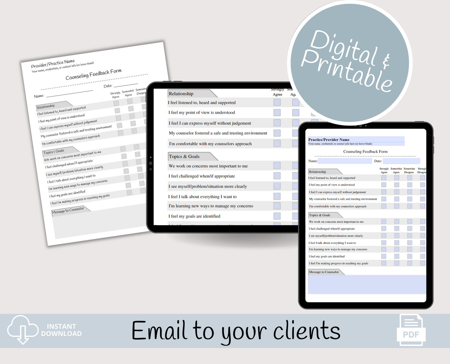 Client Feedback Form: Improve Counseling Effectiveness – CCDigitalStudios