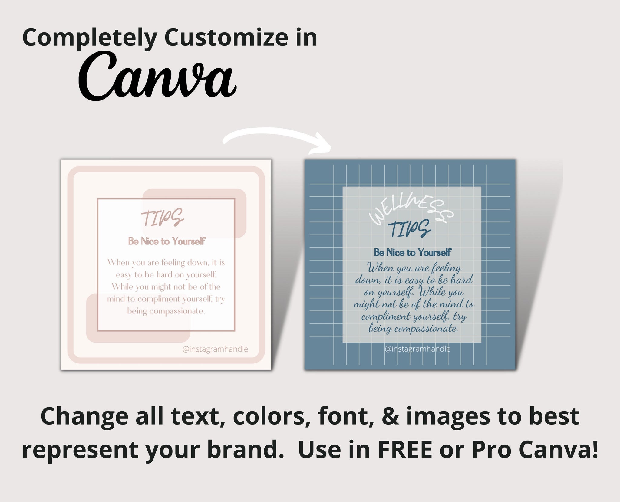 Therapist Instagram Marketing Template: 50 Editable Canva Posts for Pr ...